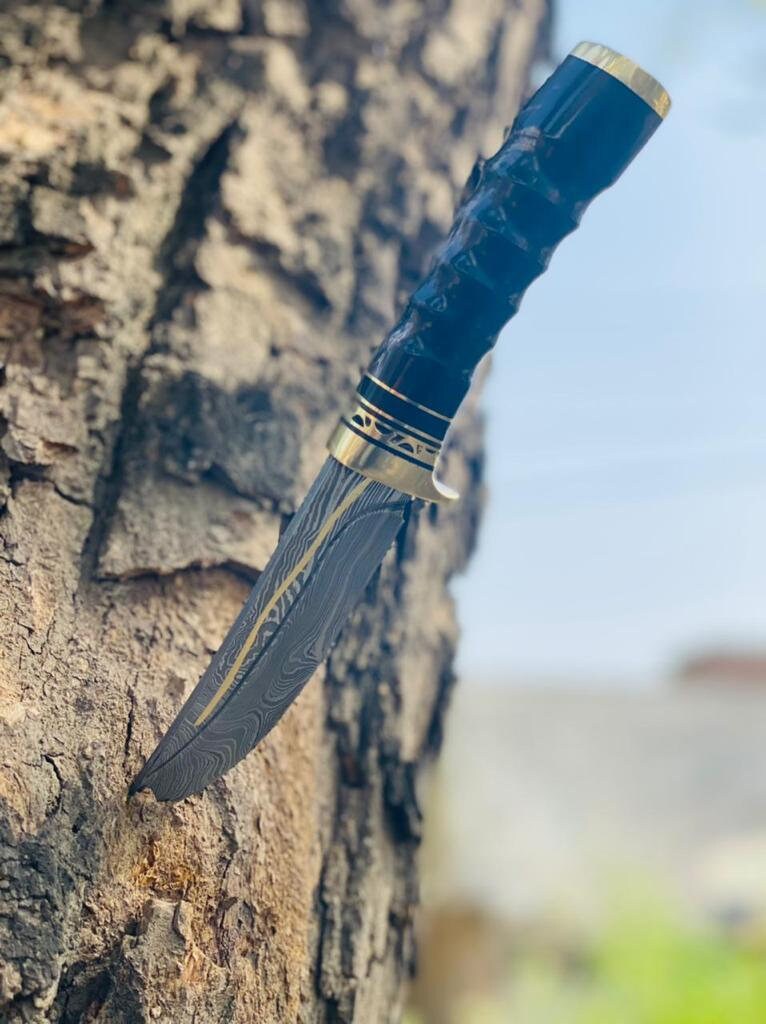 Custom Handmade SAN MAI Copper Inlayed Skinner Knife - Etsy