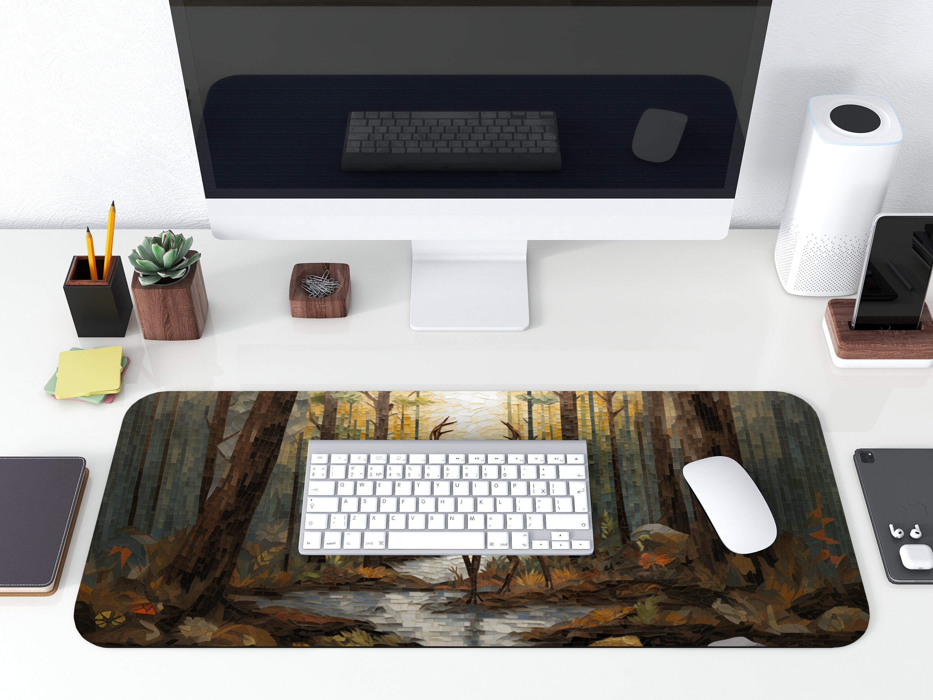 Original Mosaic Tile Art Cute Deer Forest Mouse Pad Desk Matt Original ...
