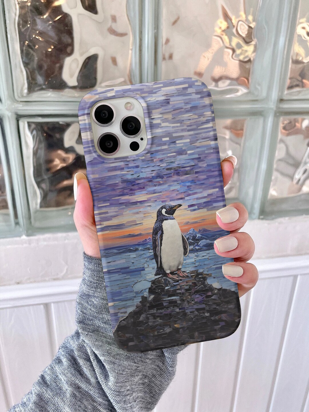 Original Mosaic Tile Art Cool Galactic Ethereal Penguin iPhone Case - Etsy