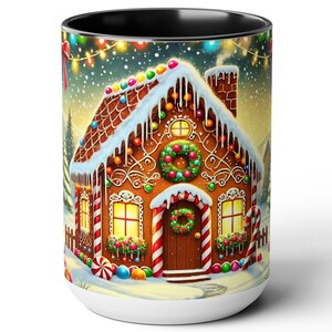 Gingerbread House Mug, Gingerbread Coffee Cup, Christmas Kitchen Decor ...