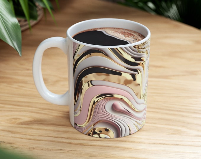 Large Marbled Pottery Mug. Unique Coffee Mug. Handmade Ceramic Mug ...