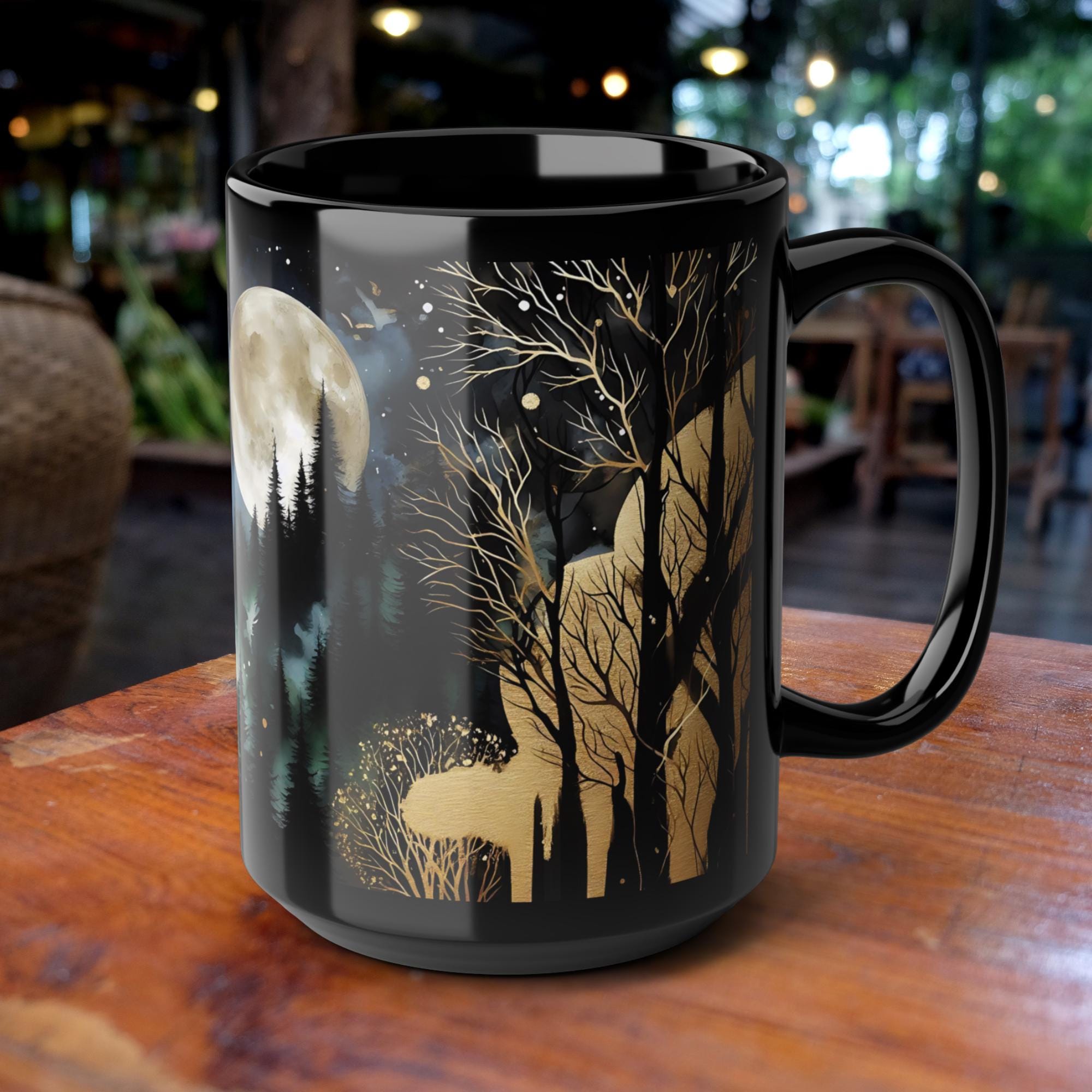 Dark Forest Mug, Mystical Night Coffee Mug, Witchy Moon Mug, Gothic ...