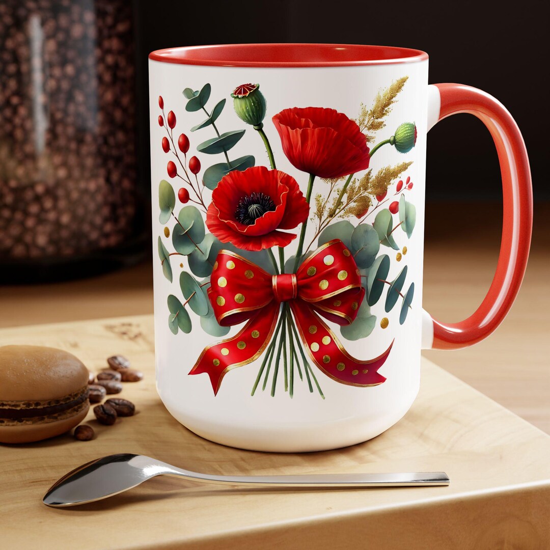 Poppy Coffee Mug, Poppy Decor Mug, Flowers Mug Boho Wildflowers ...