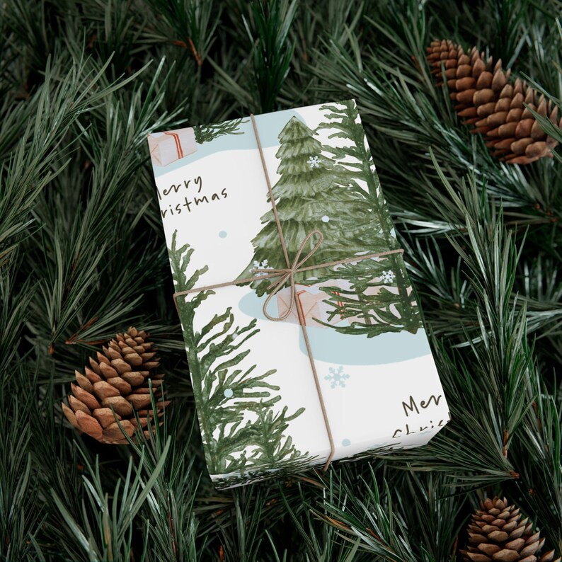 Christmas Tree Wrapping Paper, Holiday Wrapping Paper Roll, Christmas ...