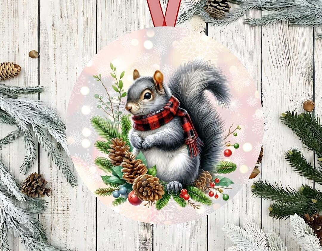 Squirrel Christmas Ornament, Squirrel Christmas Tree Ornament, Cute ...