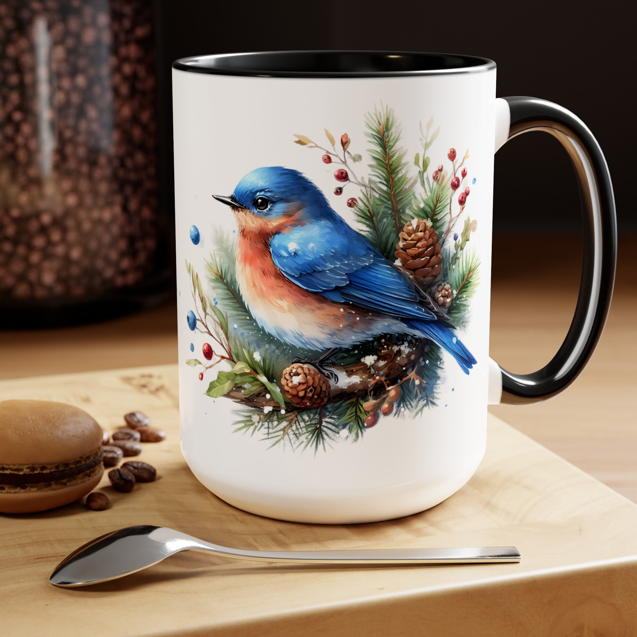 Eastern Blue Bird Mug, Bird Retro Style Mug, Cottagecore Mug, Decor ...