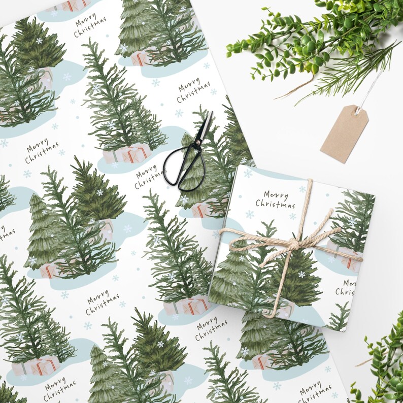 Christmas Tree Wrapping Paper, Holiday Wrapping Paper Roll, Christmas ...
