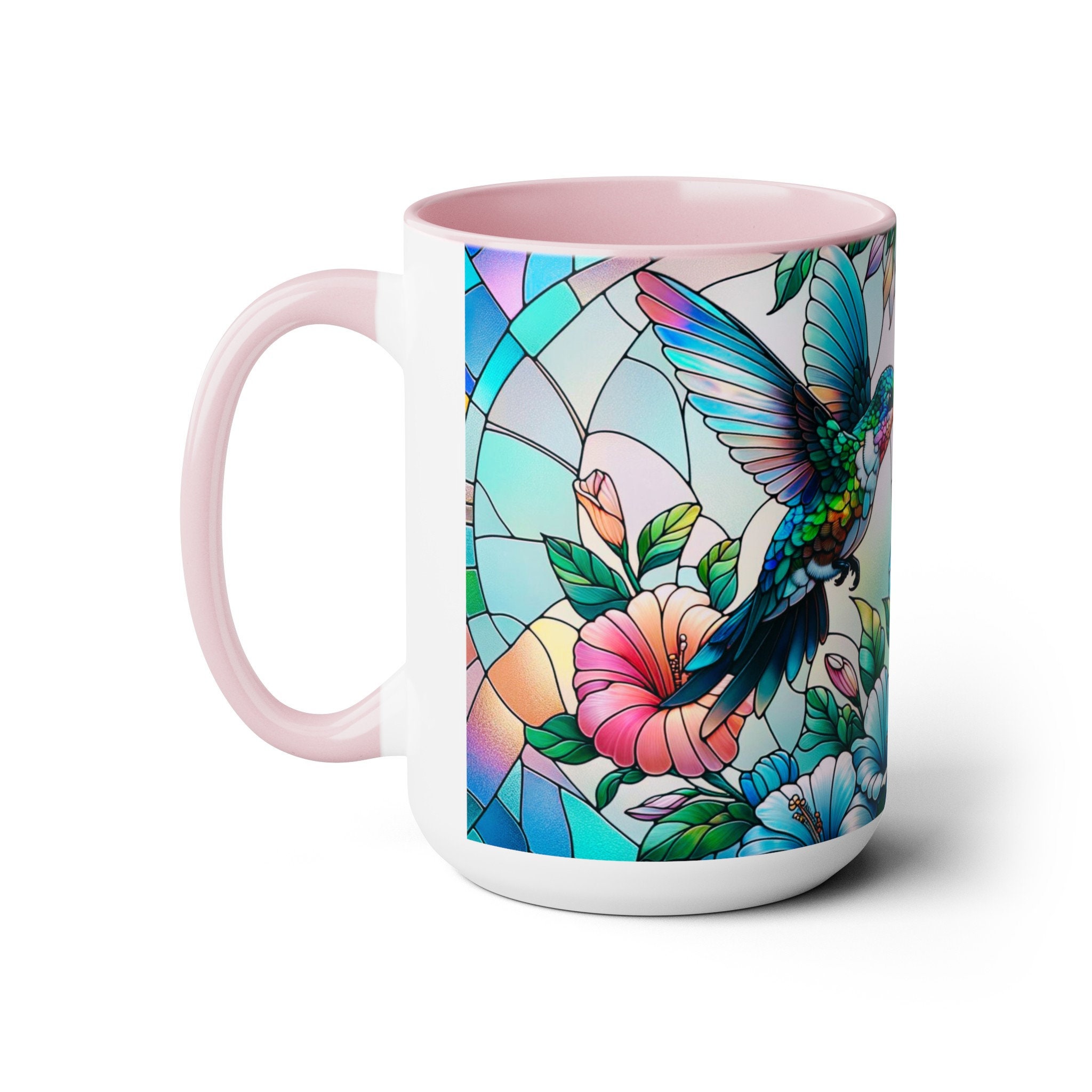 Hummingbird Stained Glass Mug Style, Coffee Cup for Bird Enthusiast ...