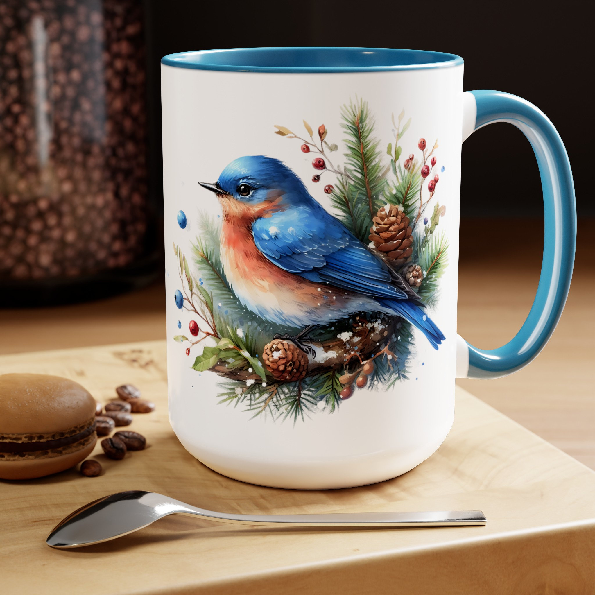 Eastern Blue Bird Mug, Bird Retro Style Mug, Cottagecore Mug, Decor ...