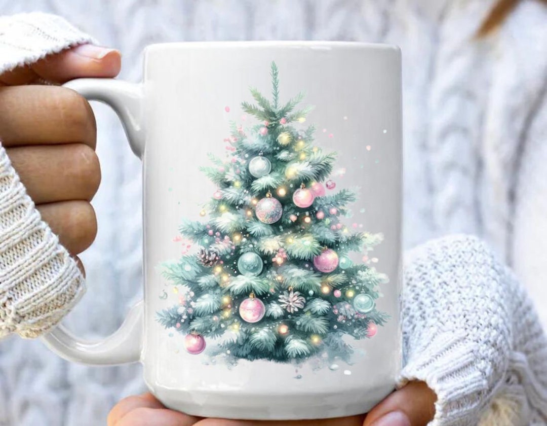 Christmas Tree Mug, Winter Tree Mug, Holiday Coffee Mug, Aesthetic Tree ...
