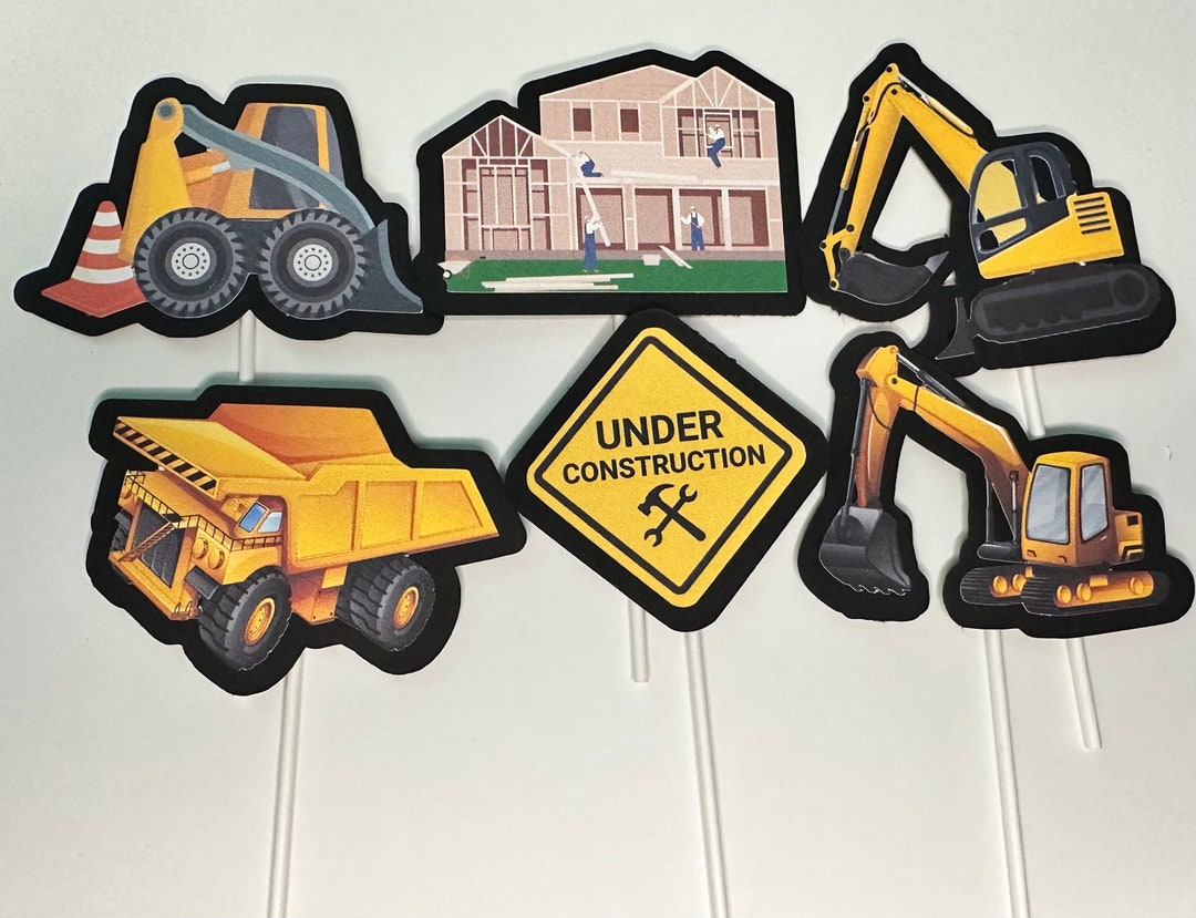 Construction Cupcake Toppers - Etsy