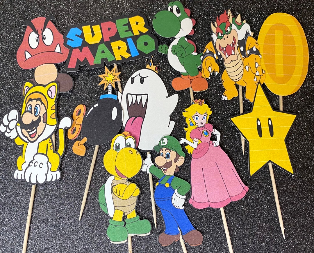 Super Mario & Princess Peach Cupcake Toppers - Etsy