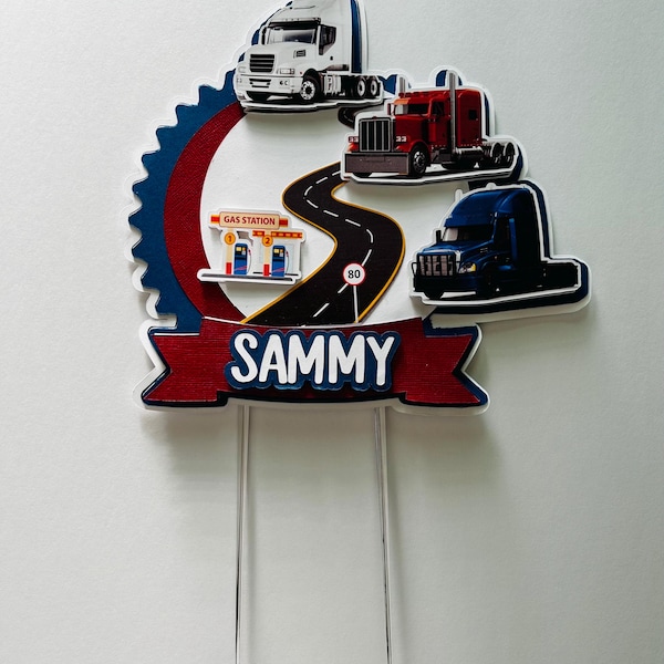 Semi Truck Cake Topper - Etsy