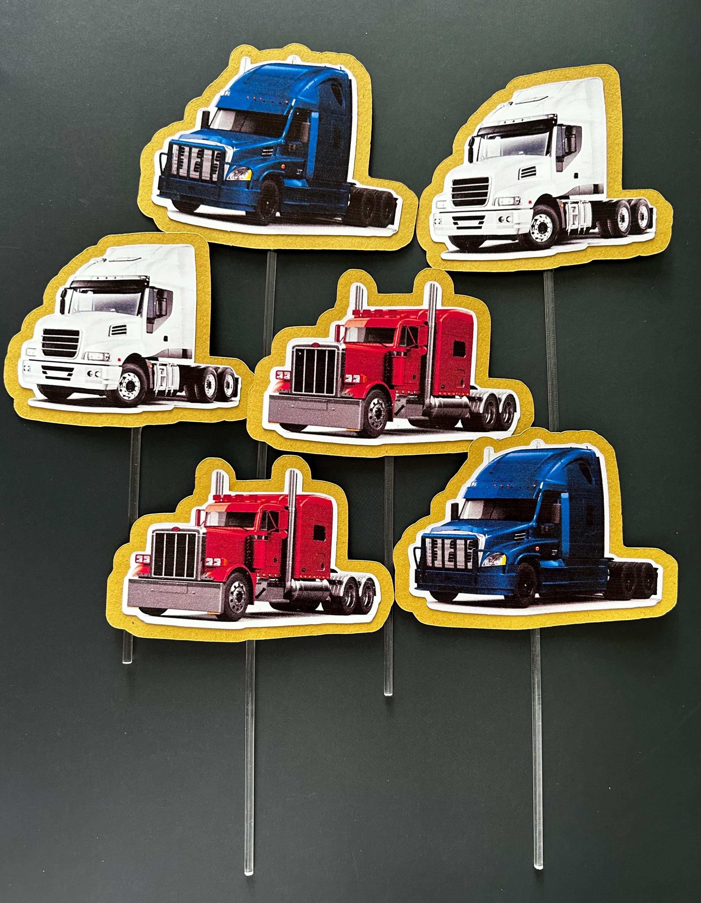 Semi Truck Cupcake Toppers - Etsy