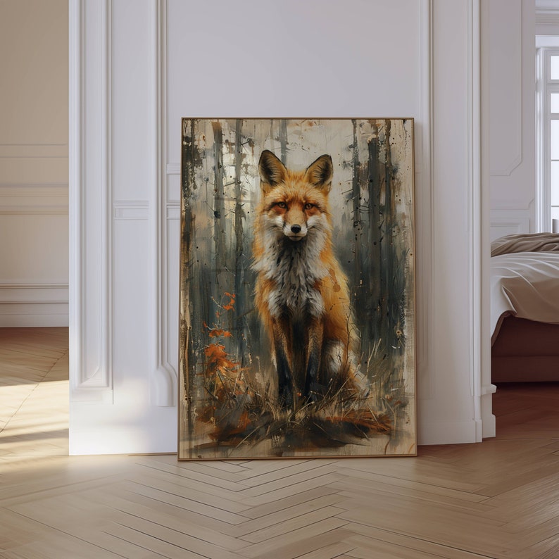 Vintage Fox Print, Fox Wall Art, Dark Cottagecore Decor, Woodland ...