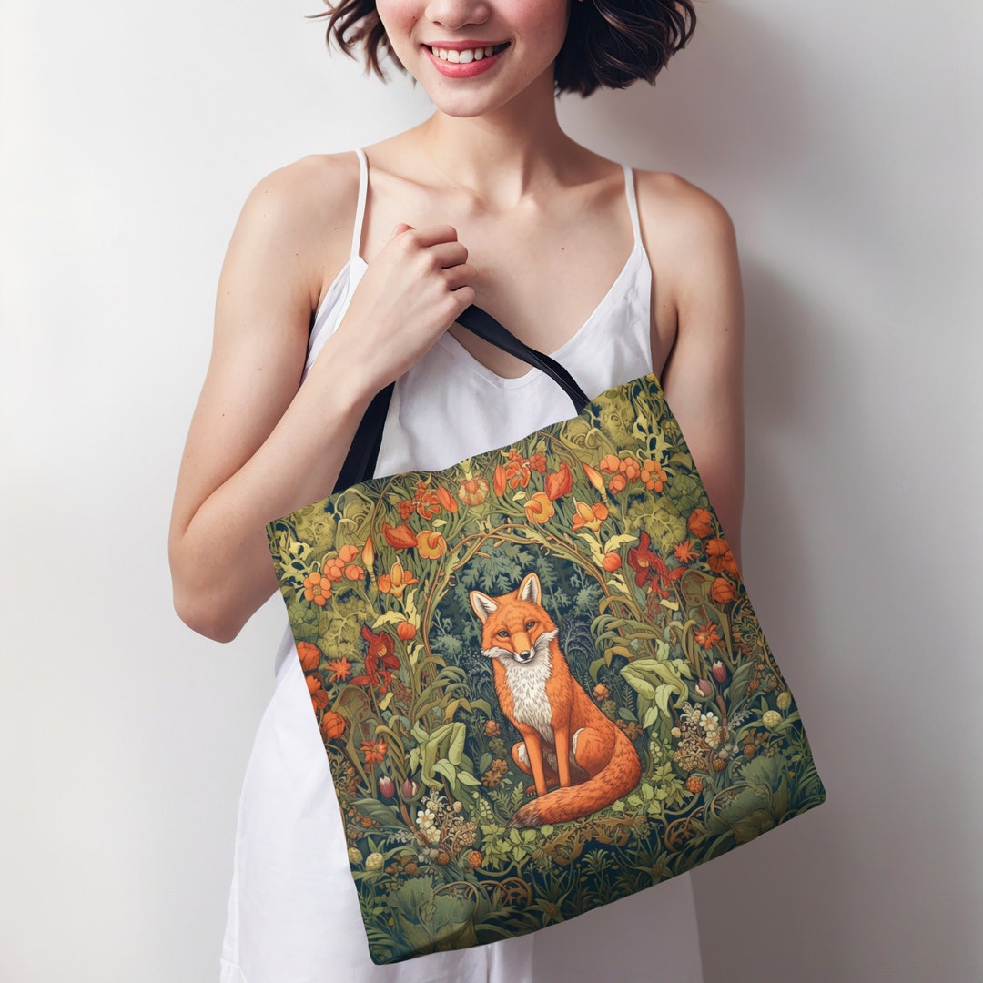 Fox Tote Bag, Autumn Fox, Aesthetic Tote Bag, Tote Bags Shoulder ...