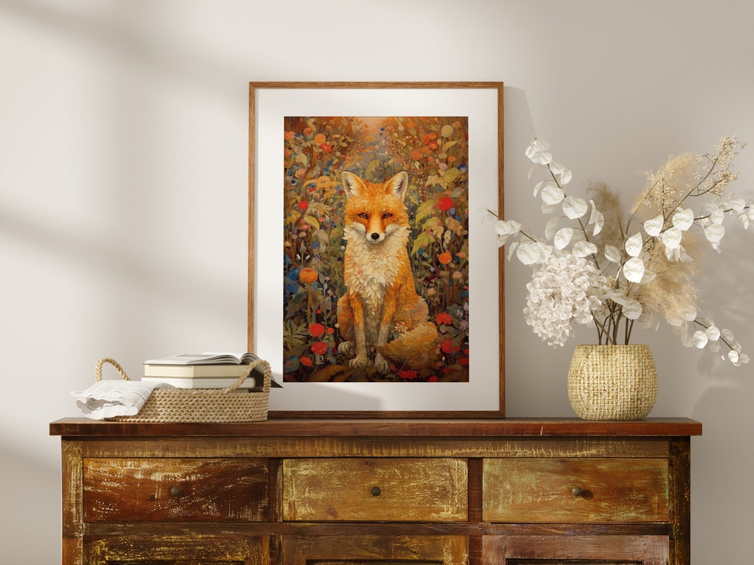 Fox Poster, Fox Gifts, Vintage Fox Print, Fox Wall Art, Fox Print ...