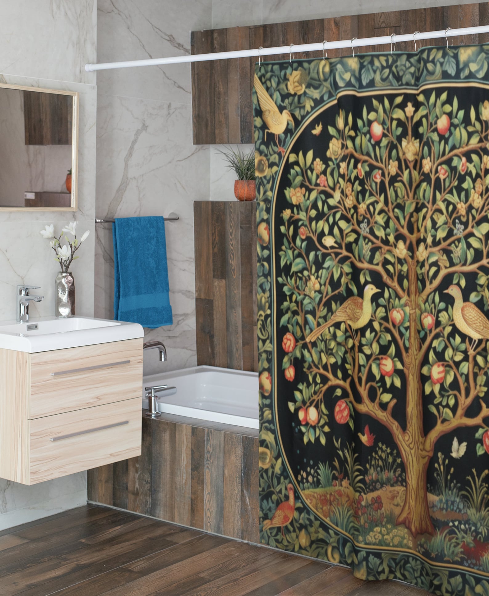Tree of Life Shower Curtain, Bathroom Curtain, Shower Curtain, Art ...