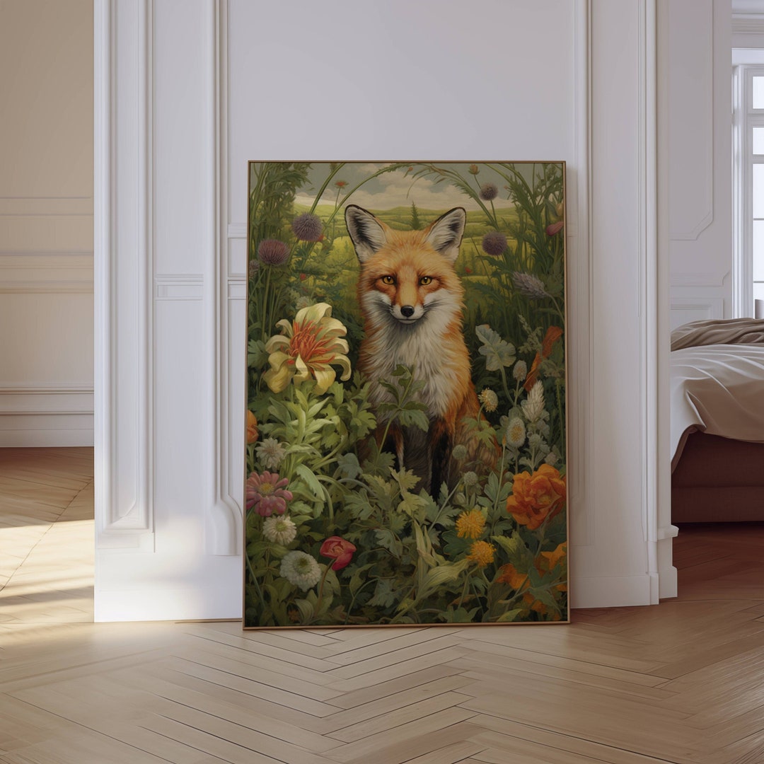 Vintage Fox Print, Fox Gifts, Fox Poster, Fox Wall Art, William Morris ...