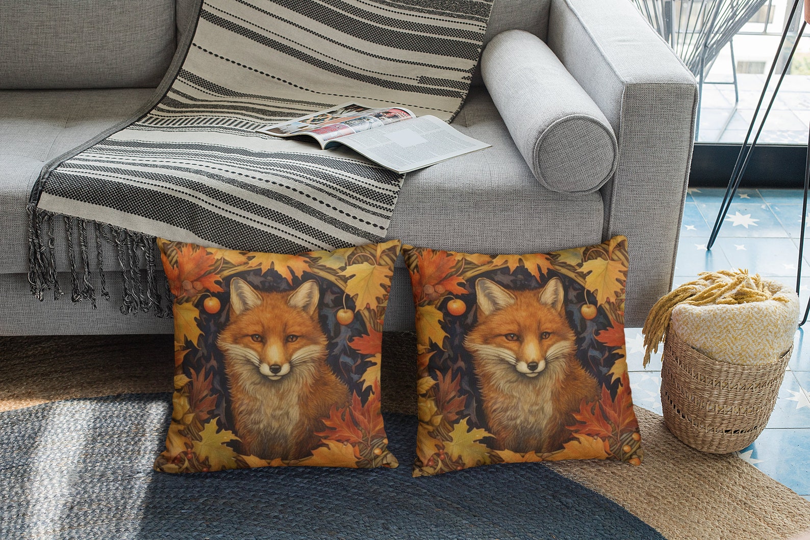 Fox Pillow Case, Faux Suede Pillow, Autumn Decor, Fall Home Decor ...