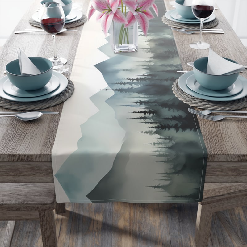 Blue Table Runner - Etsy