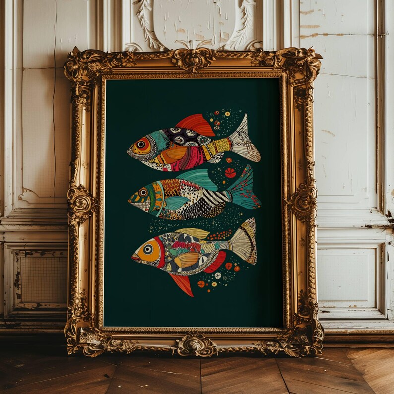 Fish Print, Green Wall Art, Coastal Wall Decor, Henri Matisse, Fish ...