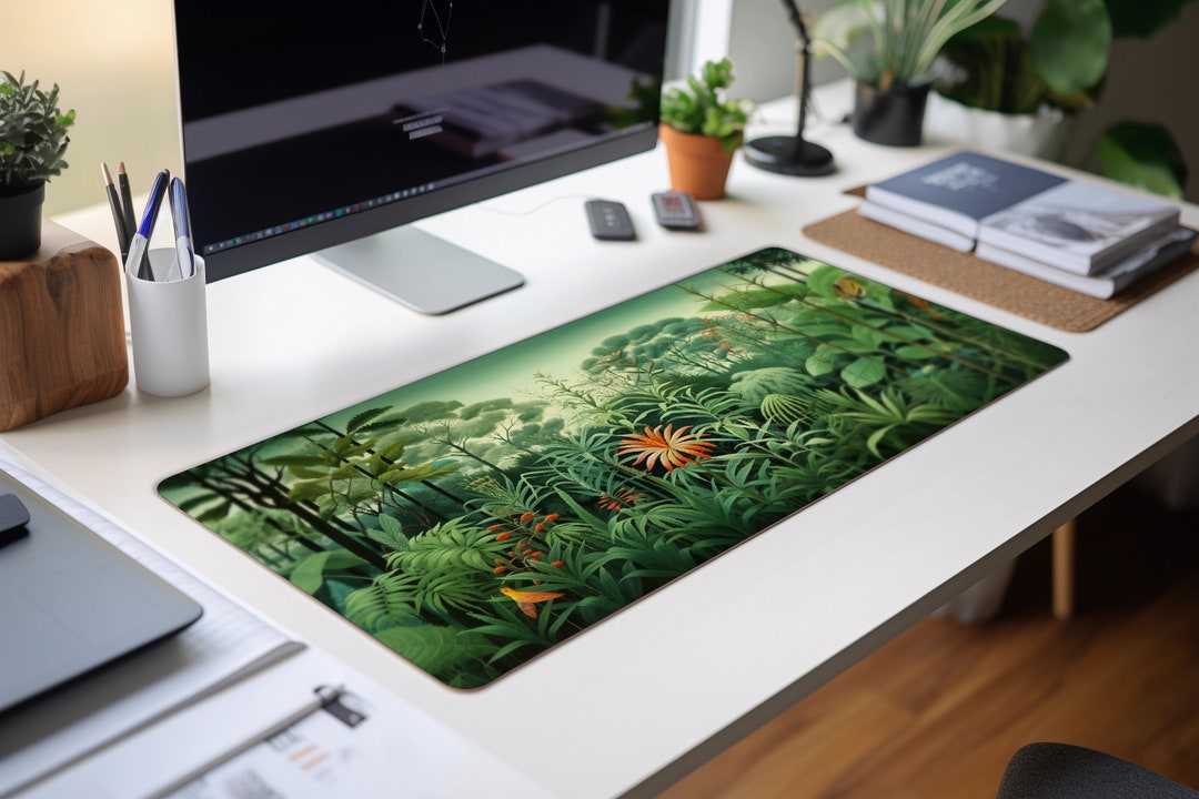 Cottagecore Desk Mat, Sage Green, Jungle, X-large Desk Mat, Aesthetic ...