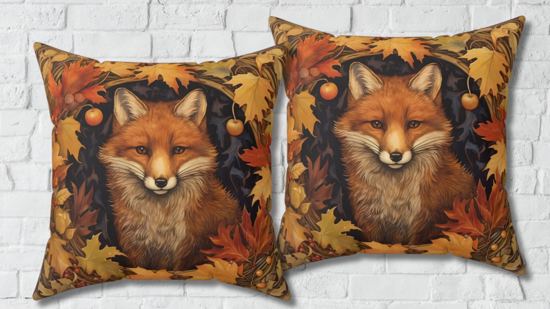 Fox Pillow Case, Faux Suede Pillow, Autumn Decor, Fall Home Decor ...