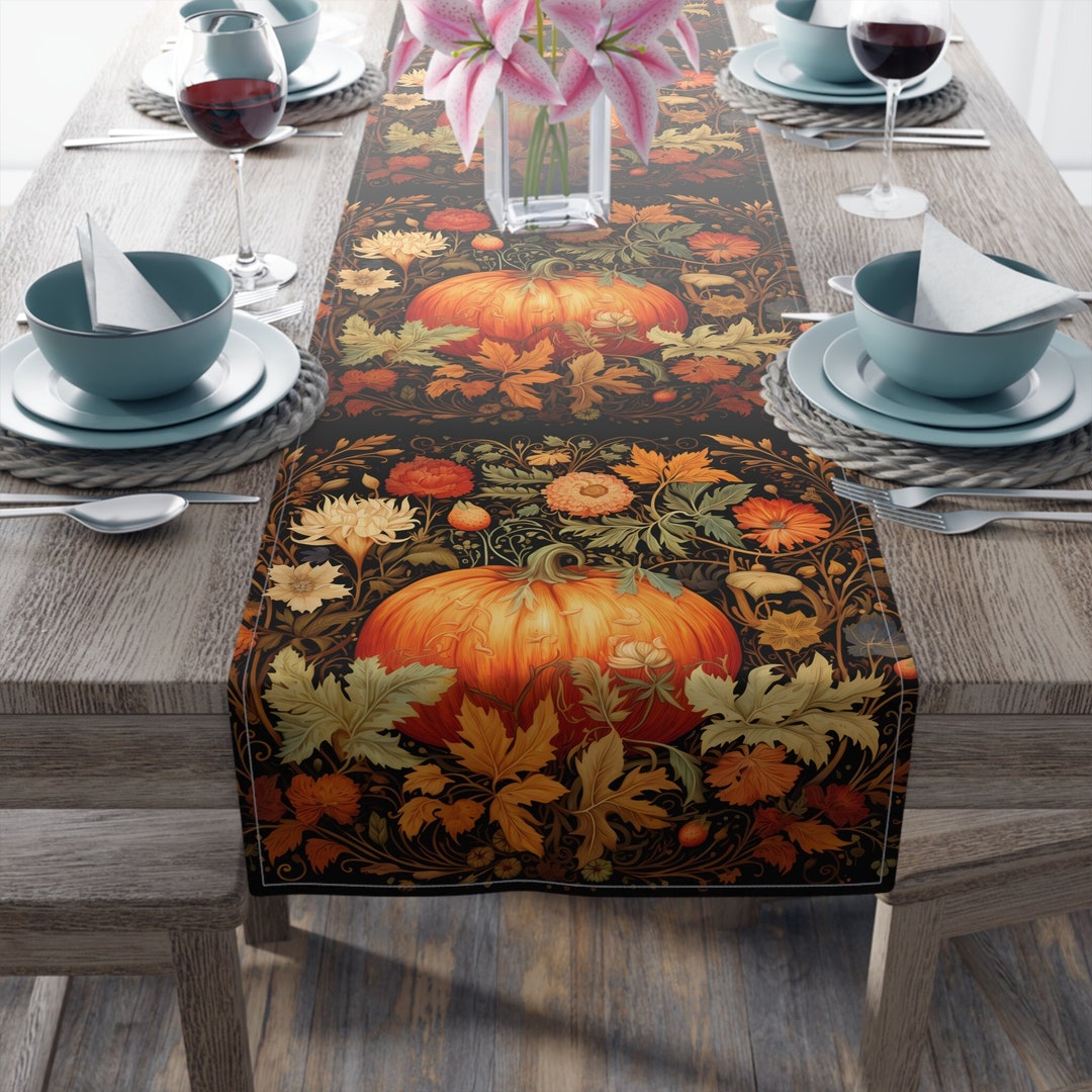 Pumpkin Home Decor, Pumpkin Table Runner, Fall Table Decor, Fall Table ...