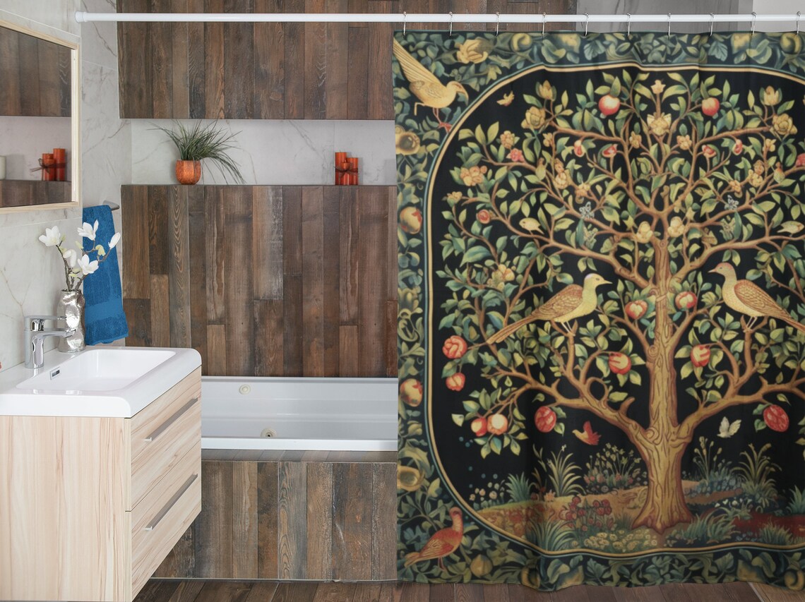 Tree of Life Shower Curtain, Bathroom Curtain, Shower Curtain, Art ...