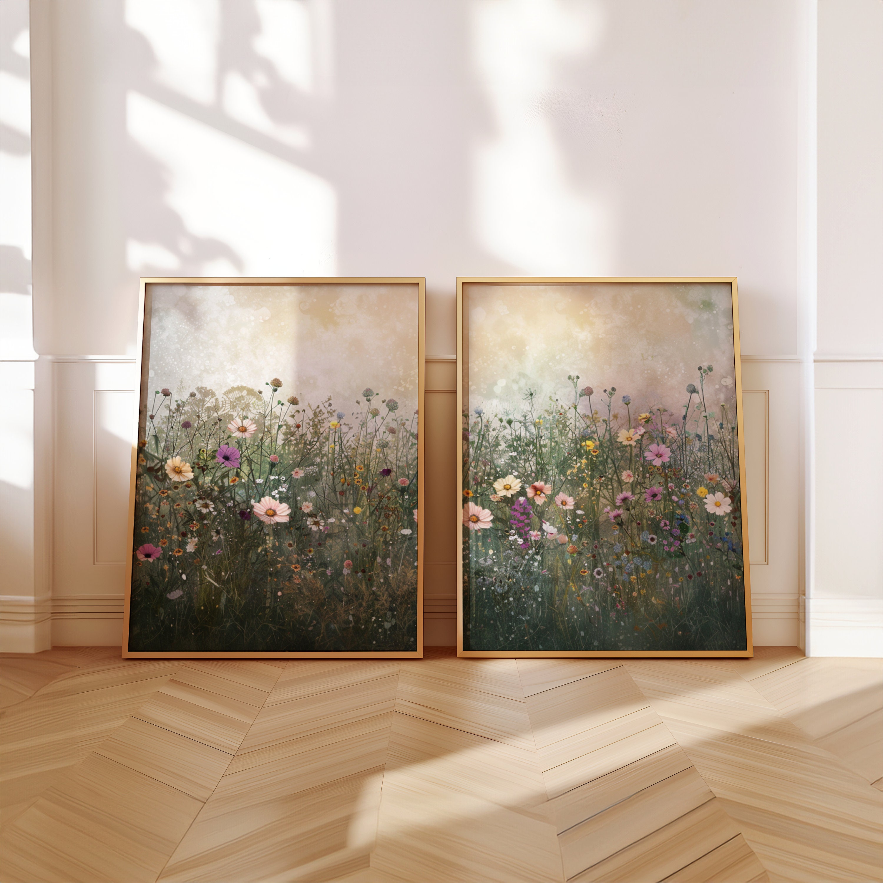 Wildflower Prints Set of 2, Wildflower Poster, Vintage Wall Art ...