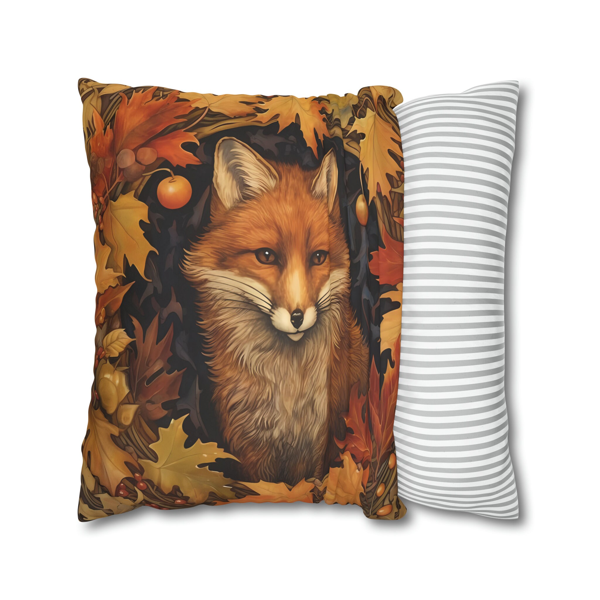 Fox Pillow Case, Faux Suede Pillow, Autumn Decor, Fall Home Decor ...