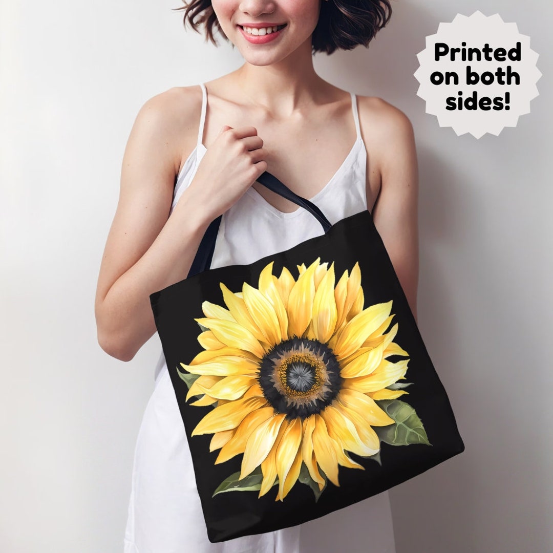 Sunflower Tote Bag, Flower Tote Bag, Womens Tote Bag, Beach Bag, Tote ...