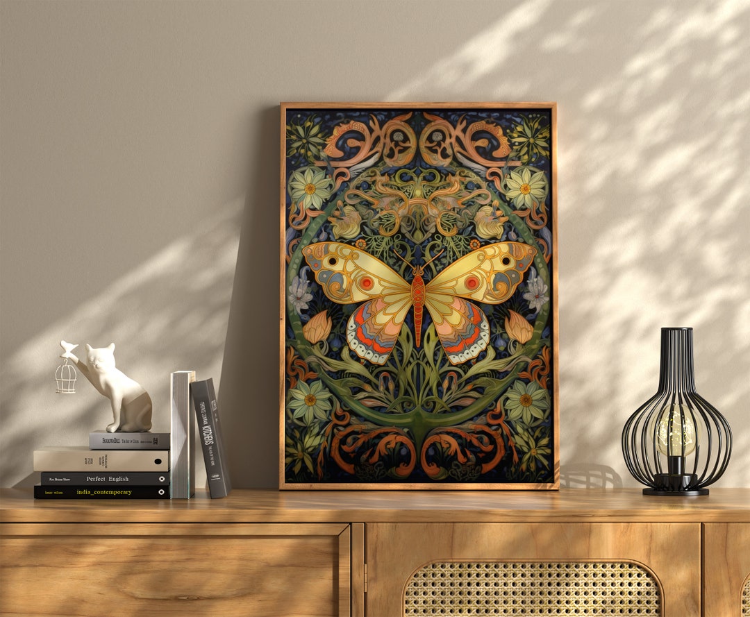 Butterfly Poster, Butterfly Wall Art, Butterfly Print, William Morris ...