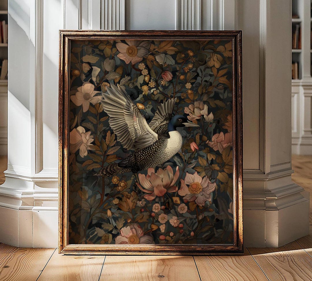 Loon Wall Art, Loon Prints, Bird Wall Art, William Morris Print, Loon ...