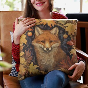 Fox Pillow Case, Faux Suede Pillow, Autumn Decor, Fall Home Decor ...