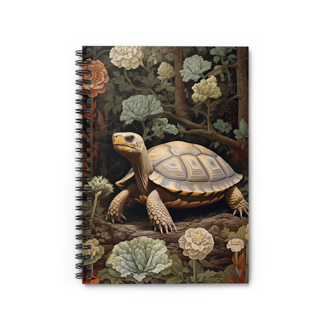 William Morris Inspired Woodland Turtle Spiral Bound Notebook With ...