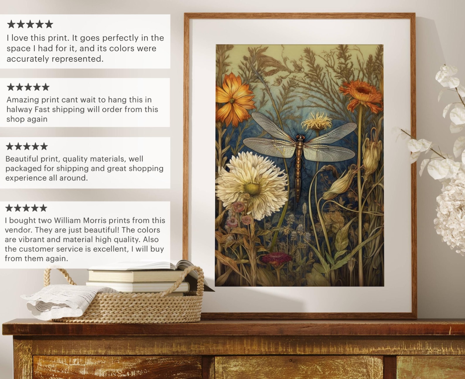 Dragonfly Wall Art, Lowcountry Print, Dark Cottagecore Dragonfly Print ...