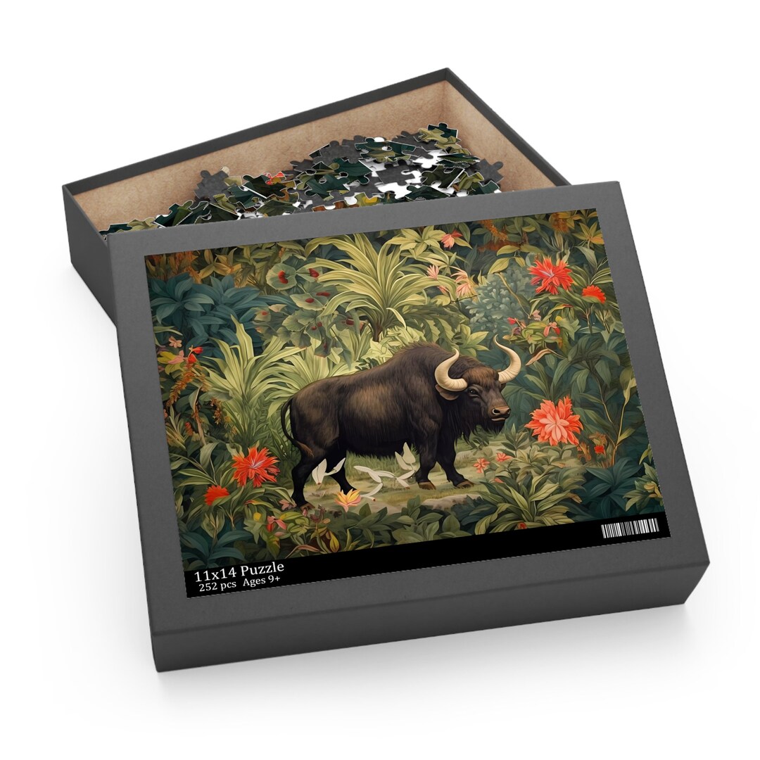 William Morris Inspired African Buffalo Jigsaw Puzzle 120 - Etsy
