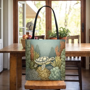 Turtle Tote Bag, Sea Turtle, Beach Tote Bag, Turtle Gifts, Aesthetic ...