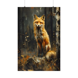 Vintage Fox Print, Fox Wall Art, Dark Cottagecore Decor, Woodland ...