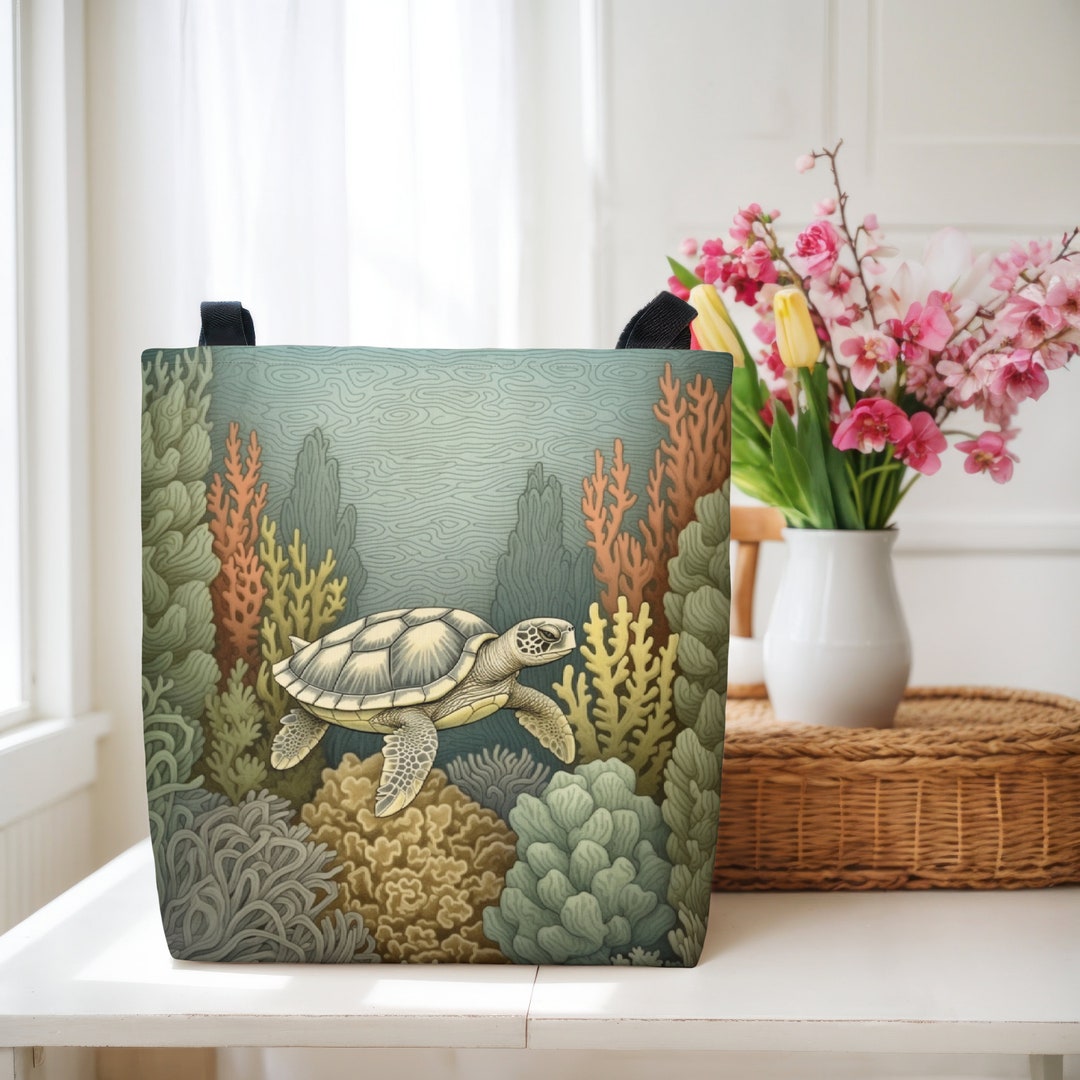Turtle Tote Bag Sea Turtle Beach Tote Bag Turtle Gifts - Etsy
