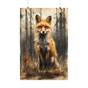 Vintage Fox Print, Fox Wall Art, Dark Cottagecore Decor, Woodland ...