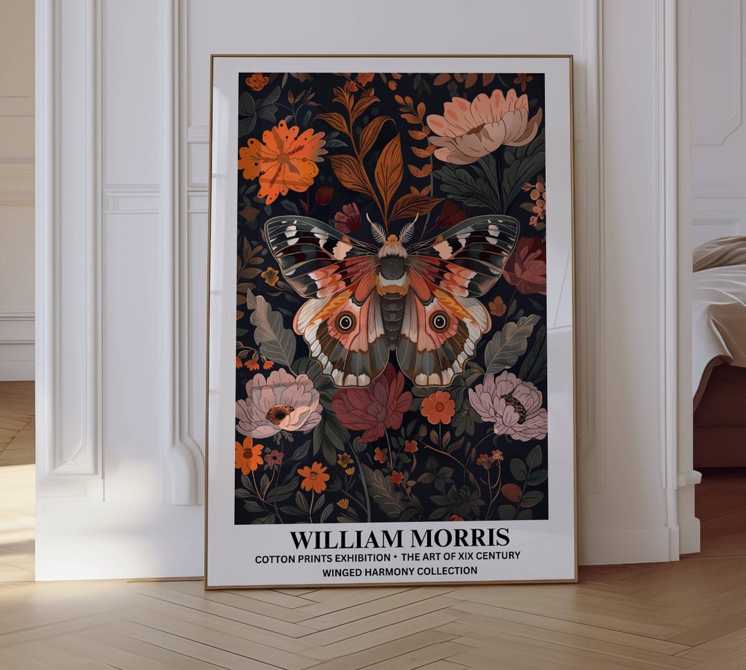Moth Wall Art, William Morris, Magical Decor Art, Dark Academia Print ...
