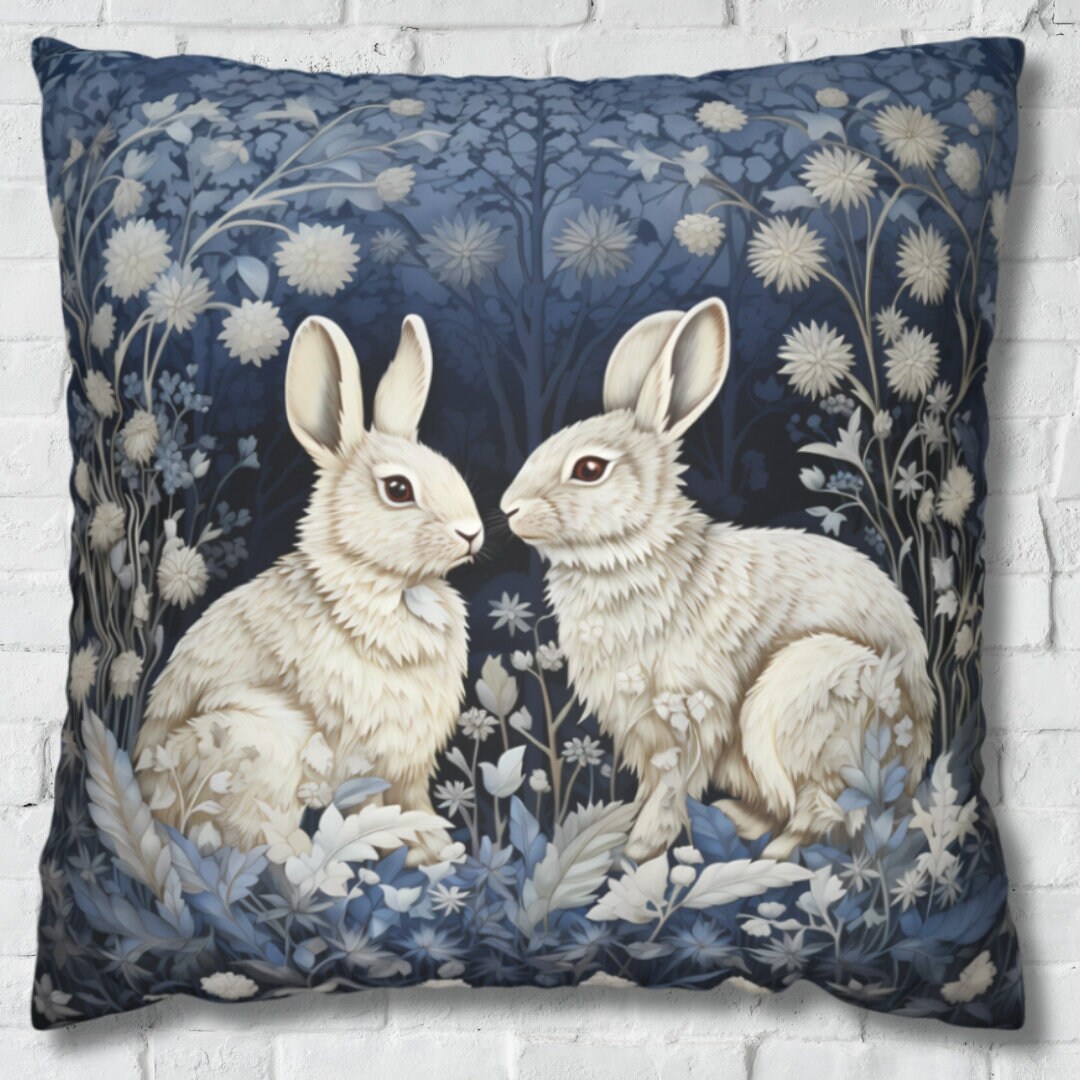 Rabbit Pillow Cover, Winter Decor, Rabbit Decoration, Farmhouse Decor ...
