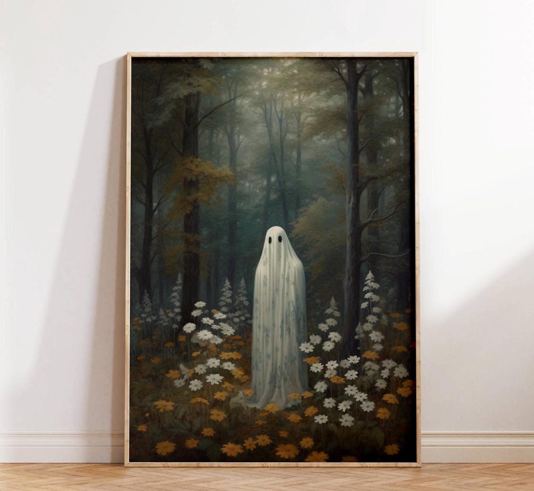 Spooky Wall Decor, Ghost Wall Art Print, Halloween Ghost Art, Dark ...
