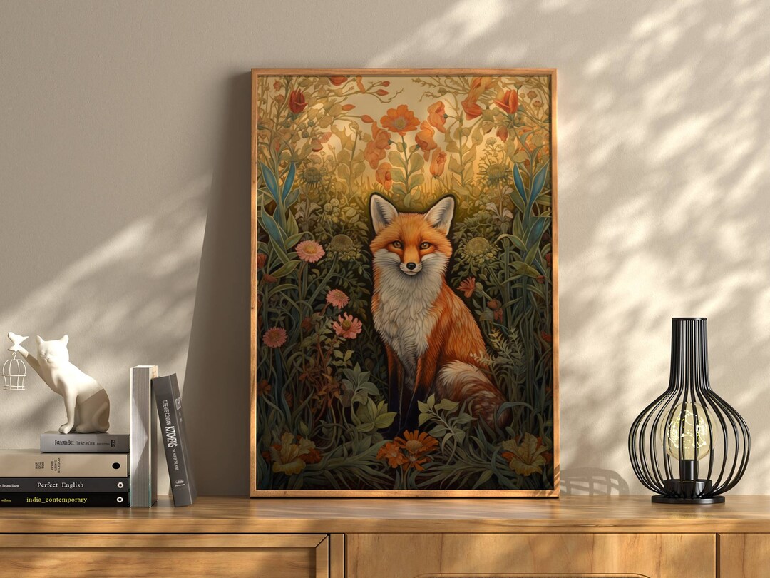 Fox Gifts, Vintage Fox Print, Fox Poster, Fox Wall Art, William Morris ...