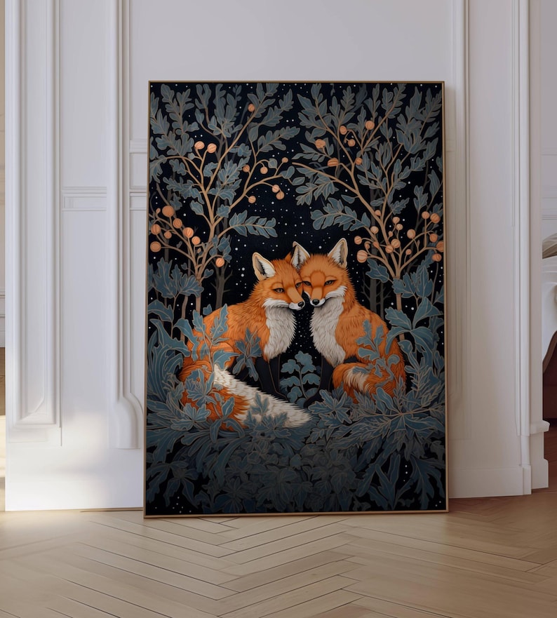 Vintage Fox Print, Fox Gifts, William Morris, Fox Poster, Fox Wall Art ...