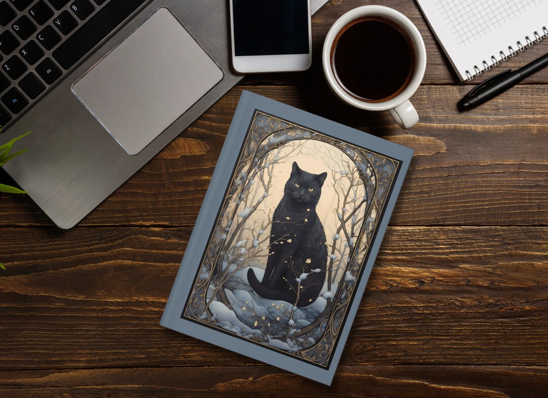 Black Cat Notebook, Winter Journal, Winter Cat, Tarot Love, Tarot Card ...