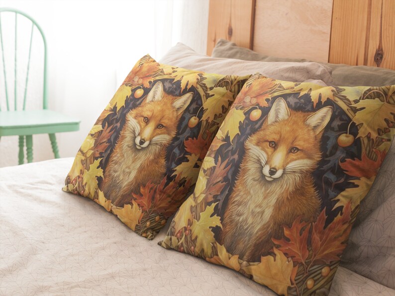 Fox Pillow Case, Faux Suede Pillow, Autumn Decor, Fall Home Decor ...